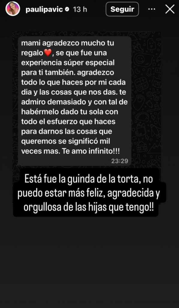 Paula Pavic sorprendió a su hija con lujoso regalo en su cumpleaños 16